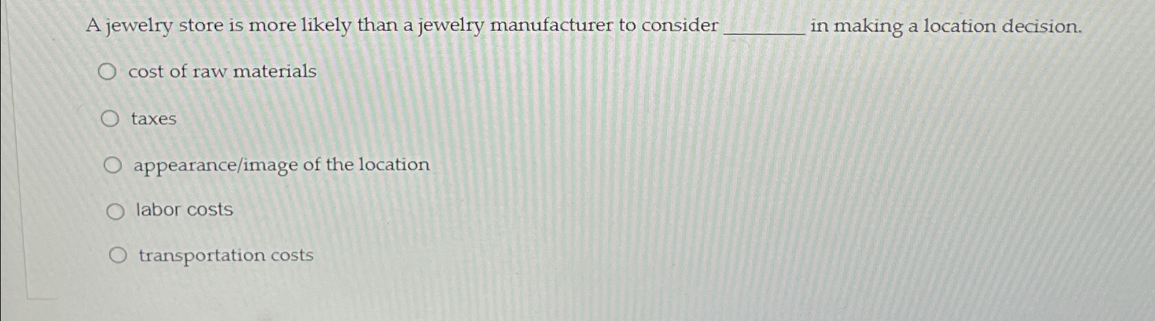 Solved A jewelry store is more likely than a jewelry | Chegg.com