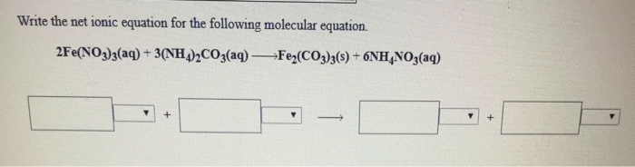 Solved Write the net ionic equation for the following | Chegg.com