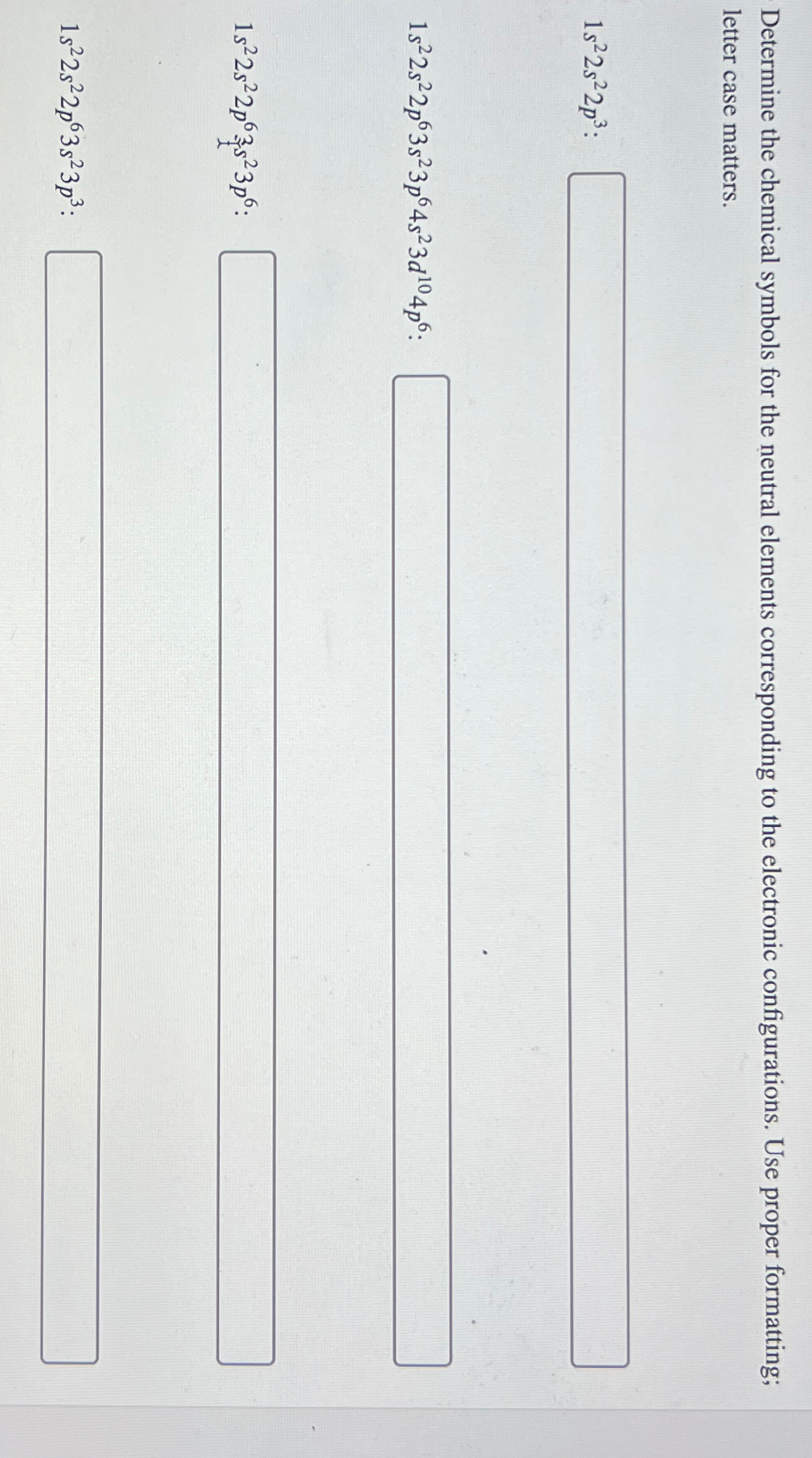 Solved Determine the chemical symbols for the neutral | Chegg.com