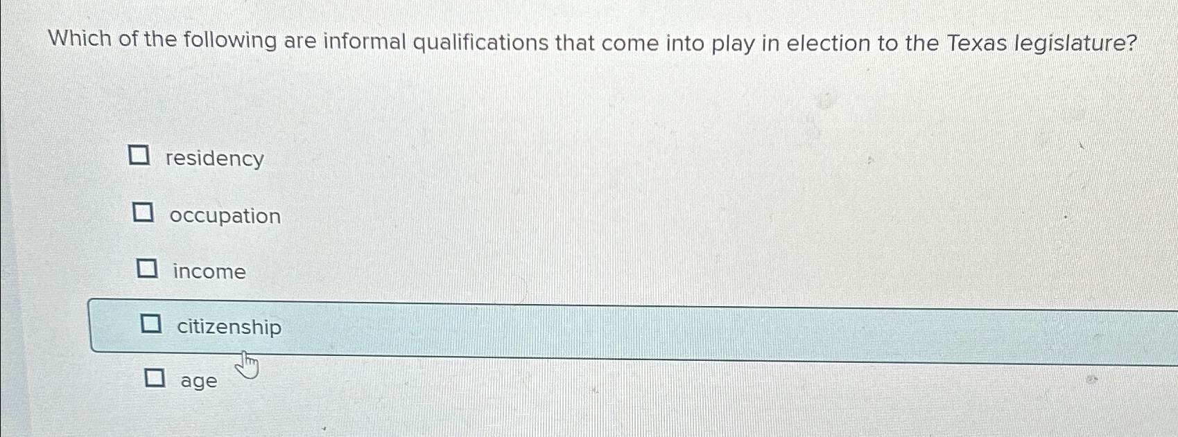 Solved Which of the following are informal qualifications | Chegg.com