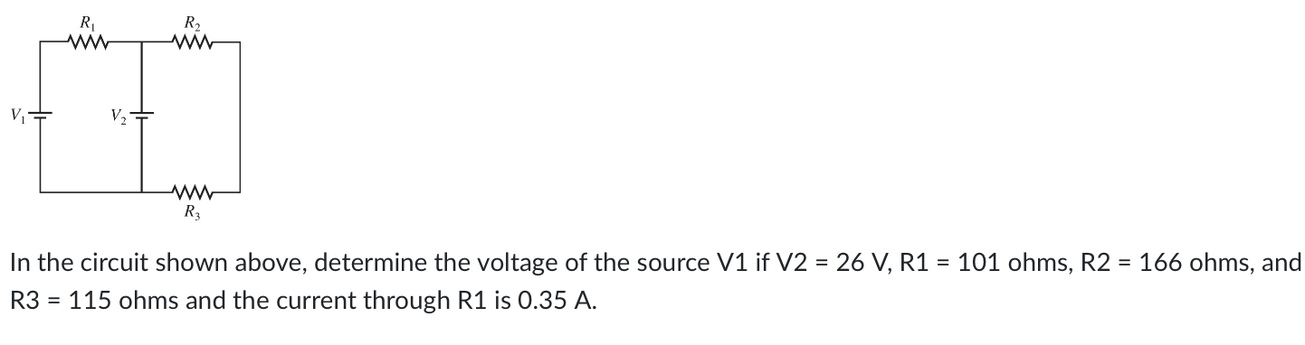 Solved In the circuit shown above, determine the voltage of | Chegg.com