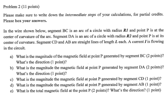 Solved Problem 2 (11 ﻿points)Please make sure to write down | Chegg.com