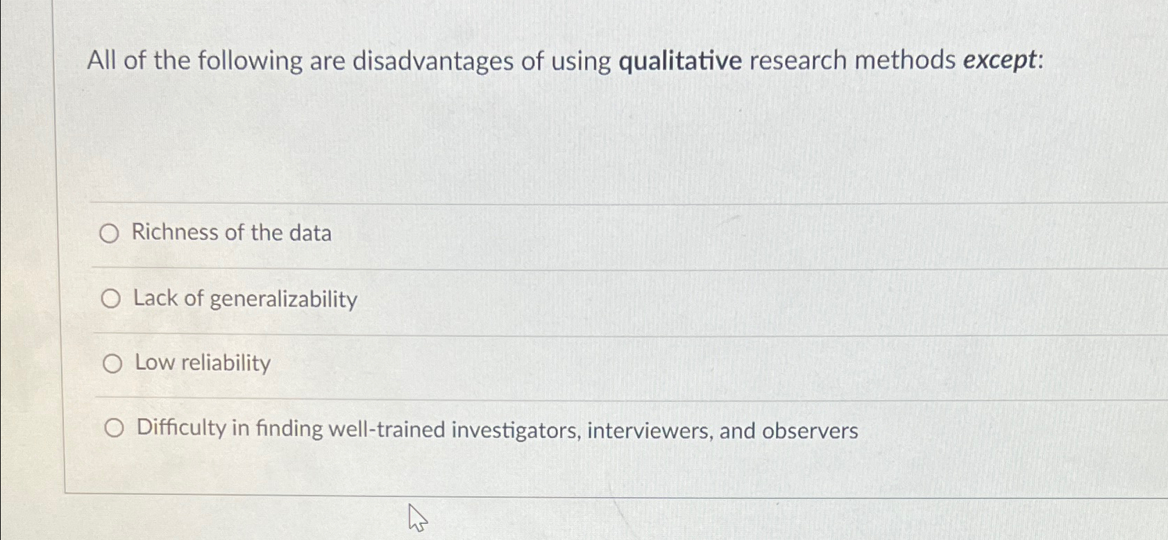 Solved All of the following are disadvantages of using | Chegg.com