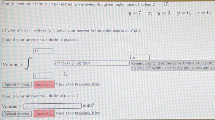 Solved I Am Unable To Solve This Using Washer Or Disk Method 7001