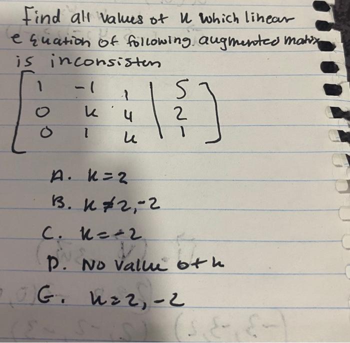 Solved find all values of u which linear e enation of | Chegg.com