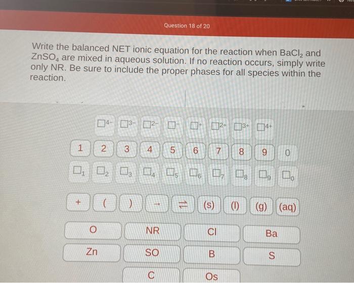 Solved Write the balanced NET ionic equation for the | Chegg.com