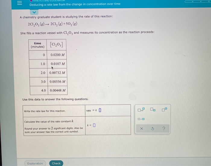 Solved Deducing a rate law from the change in concentration | Chegg.com