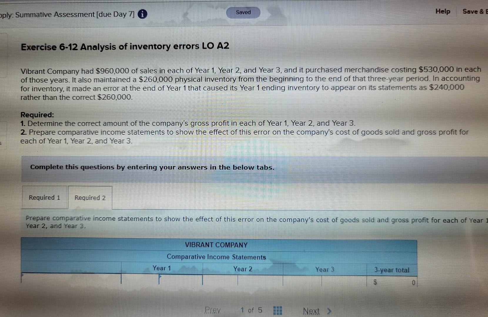 Solved Exercise 6-12 Analysis of inventory errors LO A2 | Chegg.com