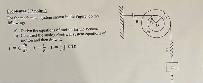 Solved Problem\#4 (12 points) For the mechanical system | Chegg.com