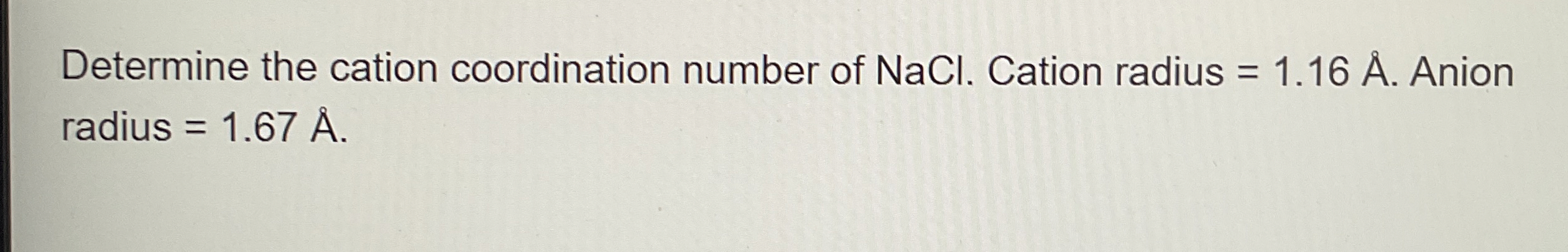 High Quality SOLUTION Determine the cation coordination number of NaCl . | Chegg.com