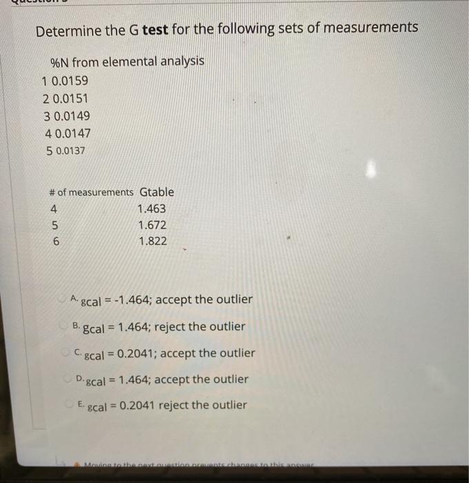 Solved Determine the G test for the following sets of | Chegg.com