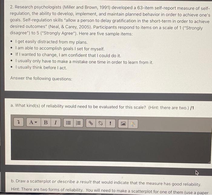 2. Research psychologists (Miller and Brown, 1991) | Chegg.com