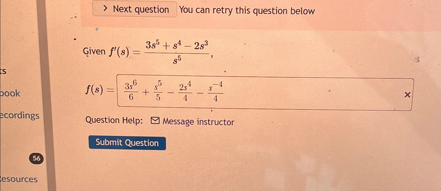 Solved Next questionYou can retry this question belowGiven | Chegg.com
