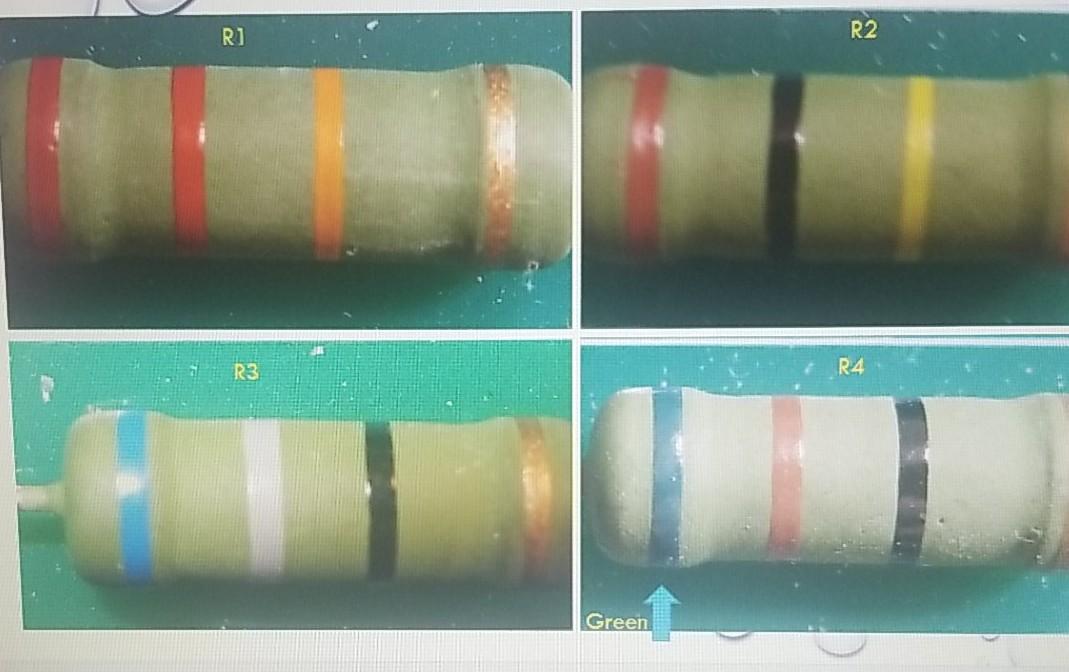 Solved RI R2 R3 R4 Green 2. 3. IN PART 1B) THERE ARE | Chegg.com