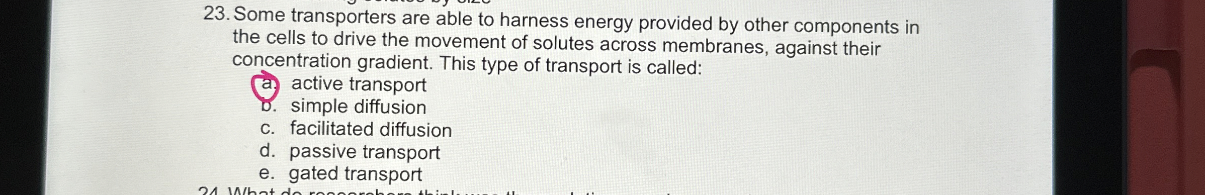 Solved Some transporters are able to harness energy provided | Chegg.com