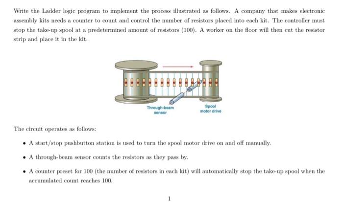 Solved Write the Ladder logic program to implement the | Chegg.com
