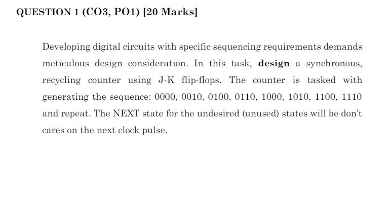 Solved QUESTION 1 (CO3, ﻿PO1) [20 ﻿Marks]Developing digital | Chegg.com
