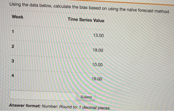 Solved Using the data below, calculate the bias based on | Chegg.com