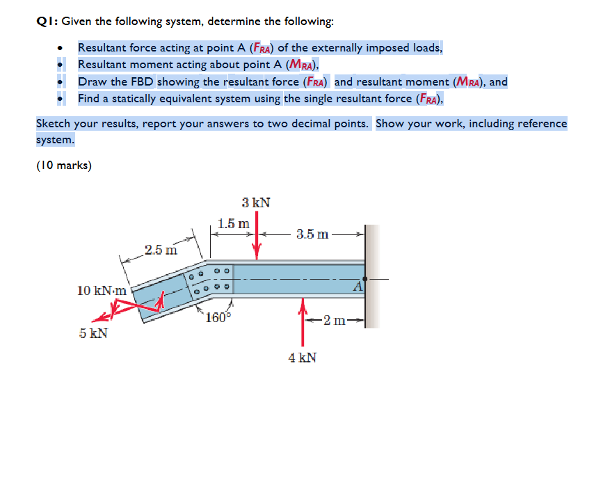 QI: Given the following system, determine the | Chegg.com