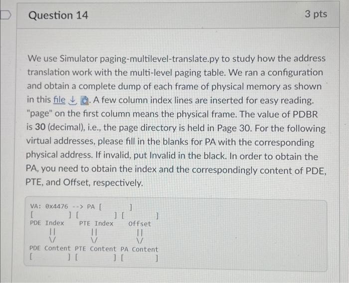Solved We use Simulator paging-multilevel-translate.py to | Chegg.com