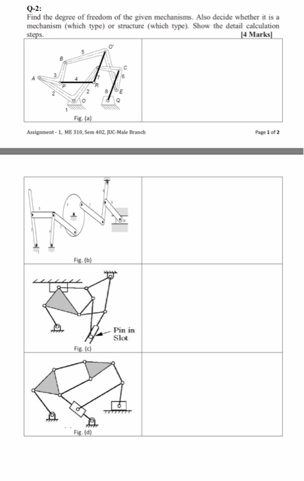 Solved Find degree of freedom of the given mechanisms and | Chegg.com