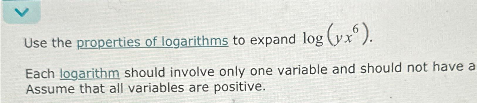 Solved Use the properties of logarithms to expand | Chegg.com