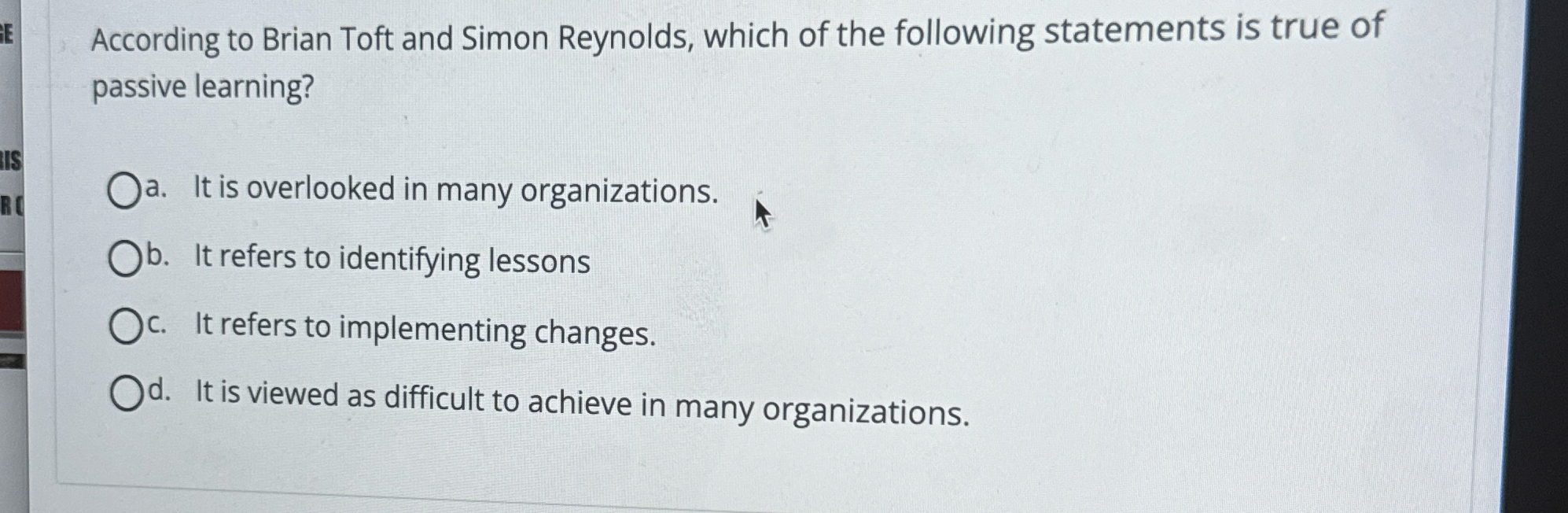 Solved According to Brian Toft and Simon Reynolds, which of | Chegg.com