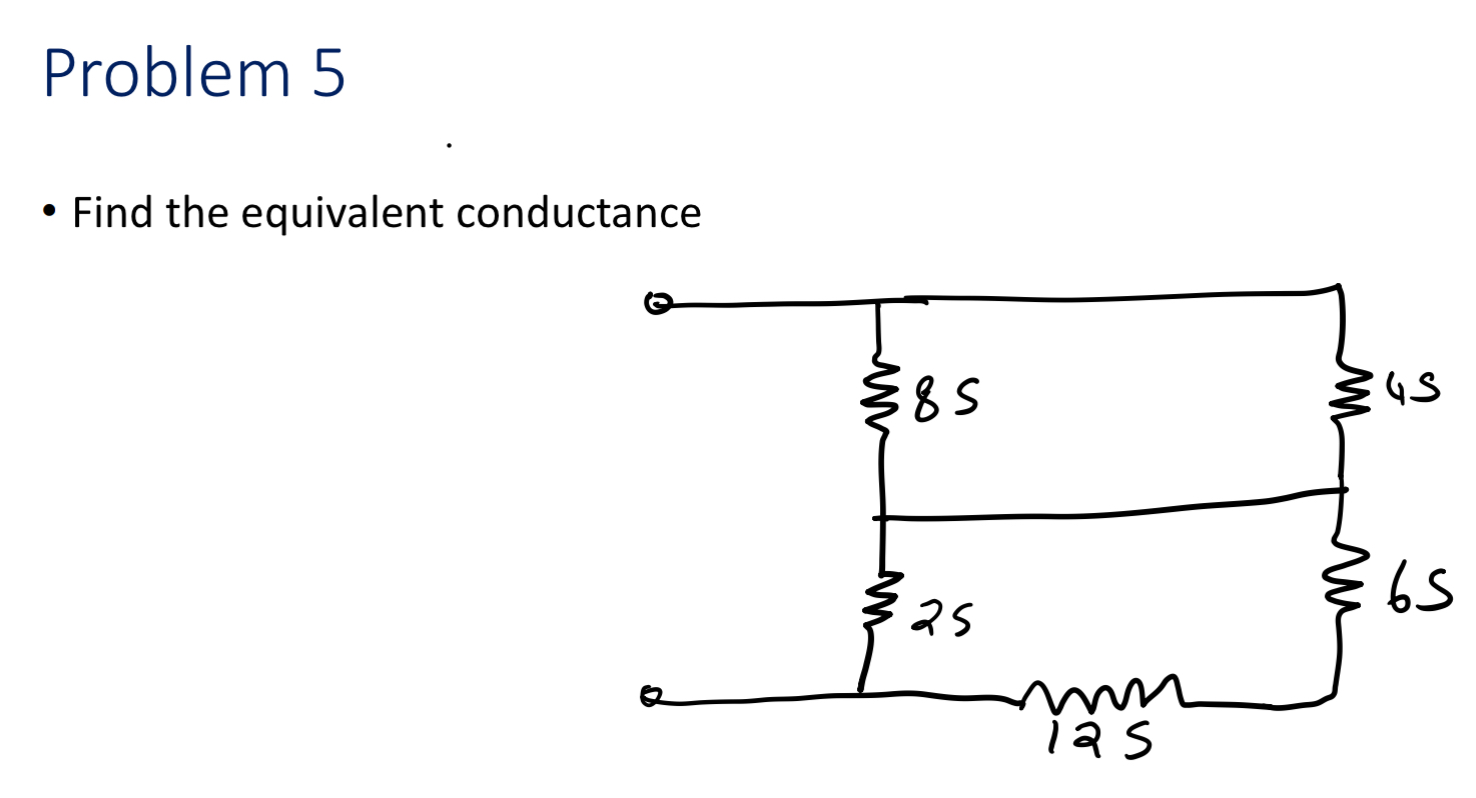 Solved Problem 5Find the equivalent conductance | Chegg.com