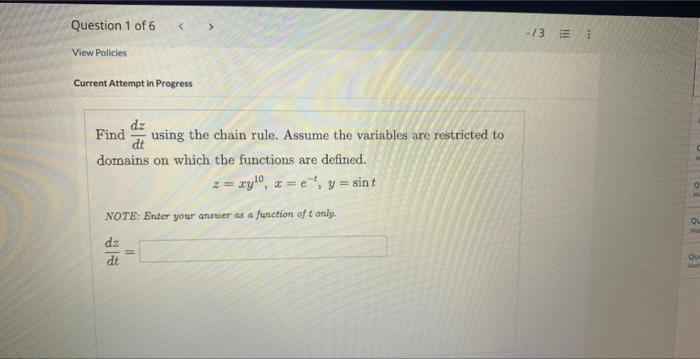 Solved Find dtdz using the chain rule. Assume the variables | Chegg.com