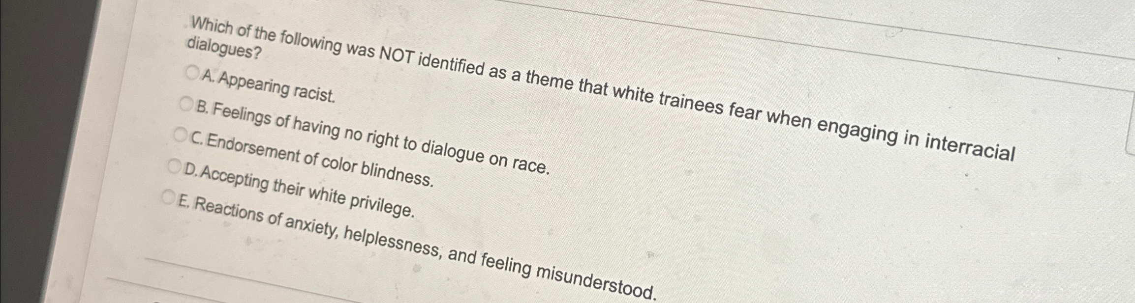 Solved Which of the following was NOT identified as a theme | Chegg.com