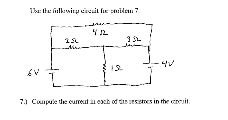 Use the following circuit for problem 7.7.) ﻿Compute | Chegg.com