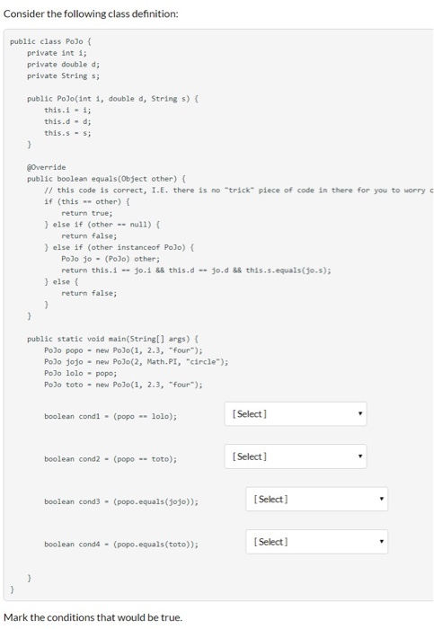 Solved Consider the following class definition: public class | Chegg.com