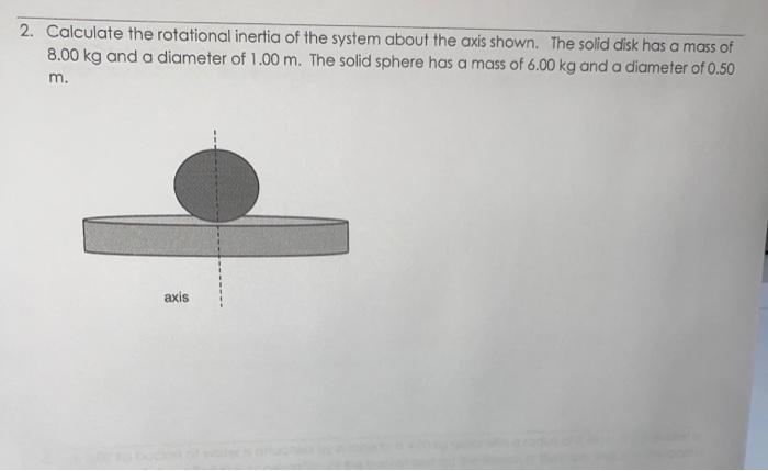 Solved 2. Calculate the rotational inertia of the system | Chegg.com