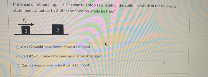 Solved If, instead of rebounding, cart #1 came to a stop as | Chegg.com