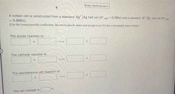 Solved Write the cell notation for an electrochemical cell | Chegg.com