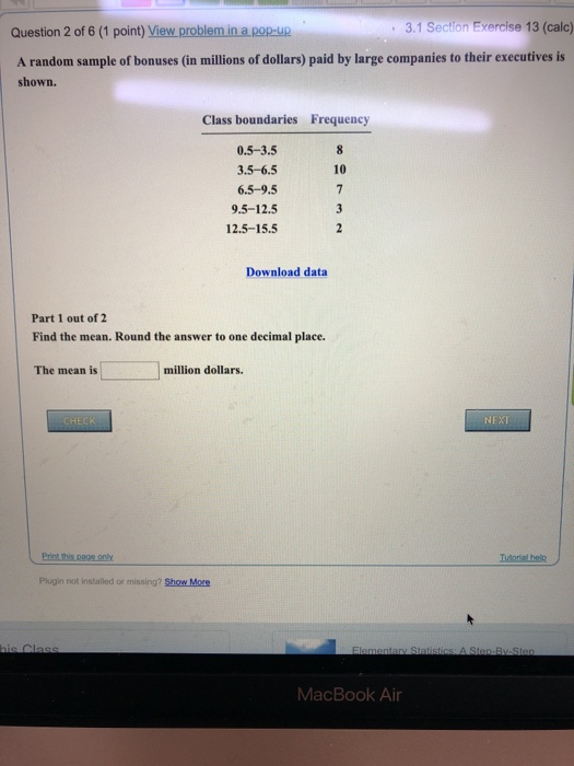 Solved Question 2 of 6 (1 point) View problem in a pop-up | Chegg.com