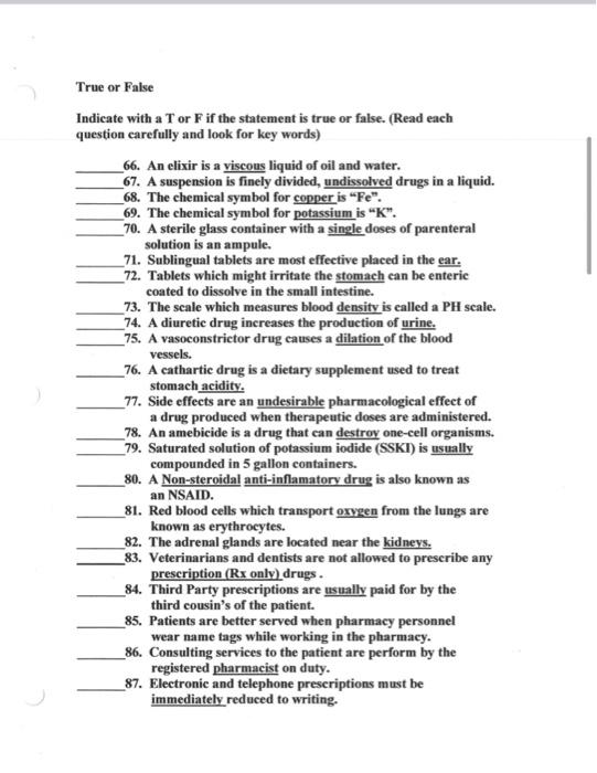 Solved True Or False Indicate With A Tor Fif The Statement 1346