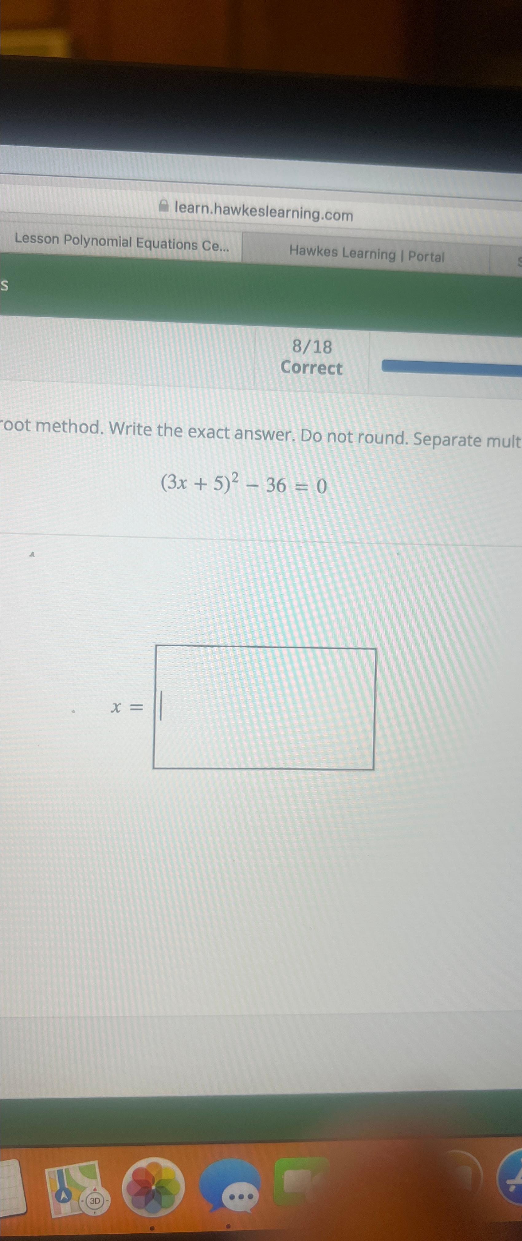 Solved learn.hawkeslearning.comLesson Polynomial Equations | Chegg.com