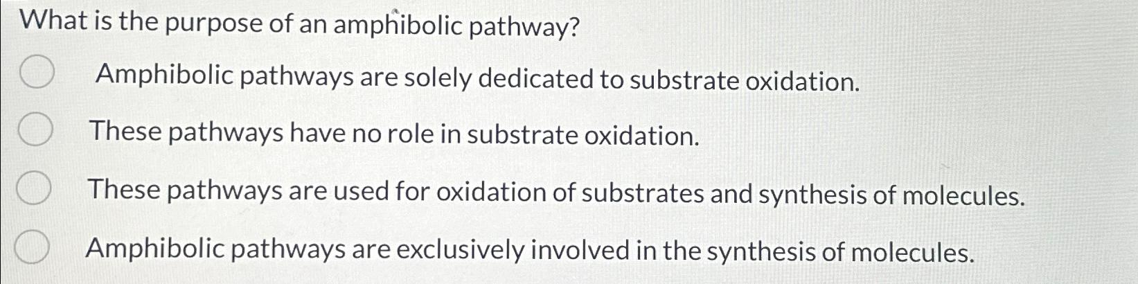 Solved What is the purpose of an amphibolic | Chegg.com
