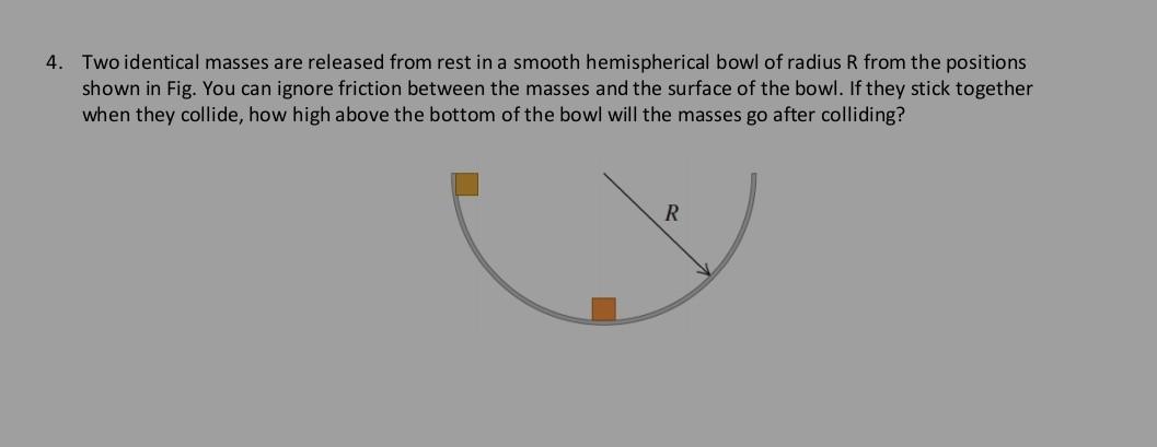 Solved Two identical masses are released from rest in a | Chegg.com