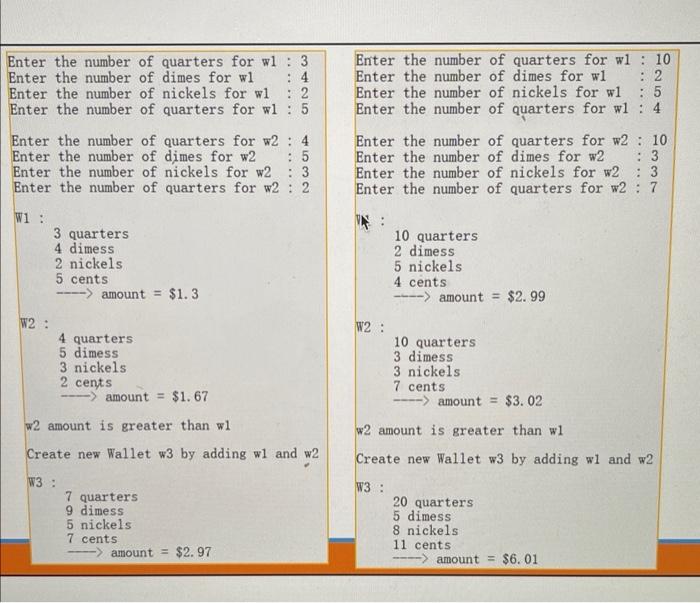 Solved Write code in C++ We must create a Wallet 3 by using | Chegg.com Solved Write code in C++ We must create a Wallet 3 by using | Chegg.com