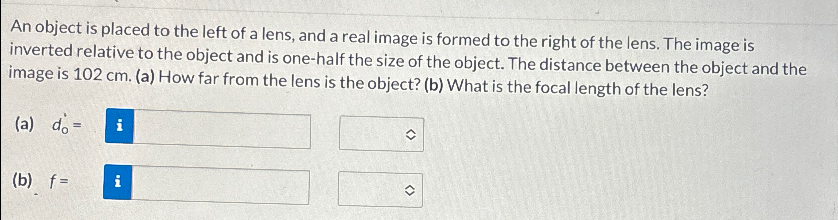 Solved An object is placed to the left of a lens, and a real | Chegg.com