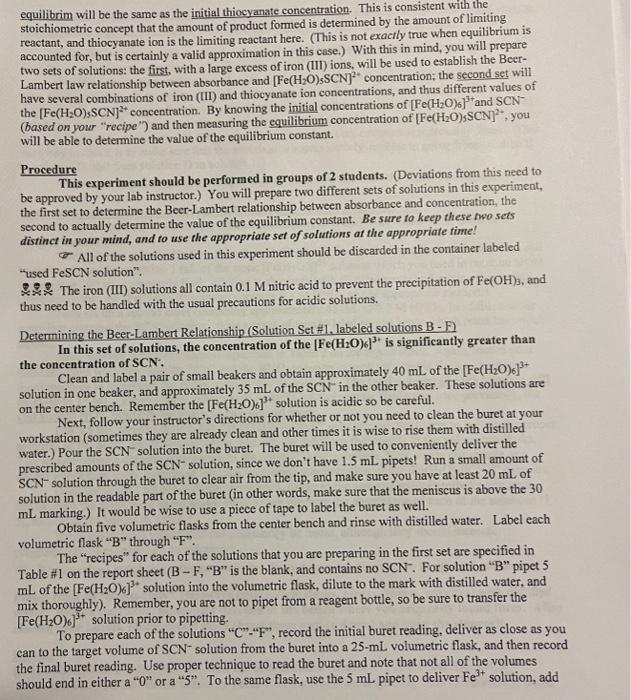 Table H1: Part 1 Solution Preparation and Determining | Chegg.com