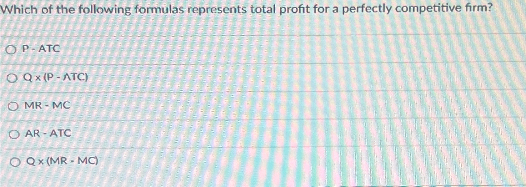 Solved Which of the following formulas represents total | Chegg.com