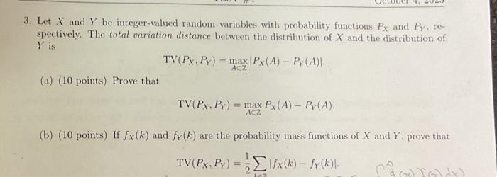 Solved Let X And Y Be Integer Valued Random Variables With 2705