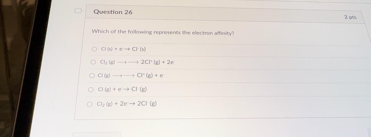 Solved Question 262 ﻿ptsWhich of the following represents | Chegg.com
