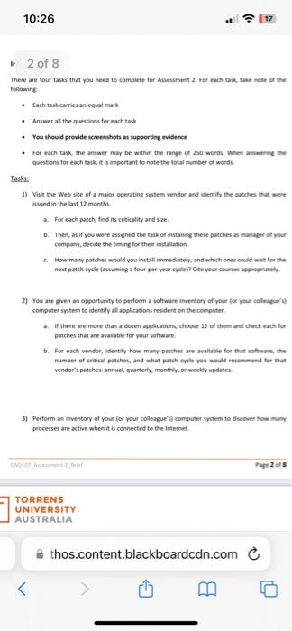 Solved 1) Visit the Web site of a major operating system | Chegg.com