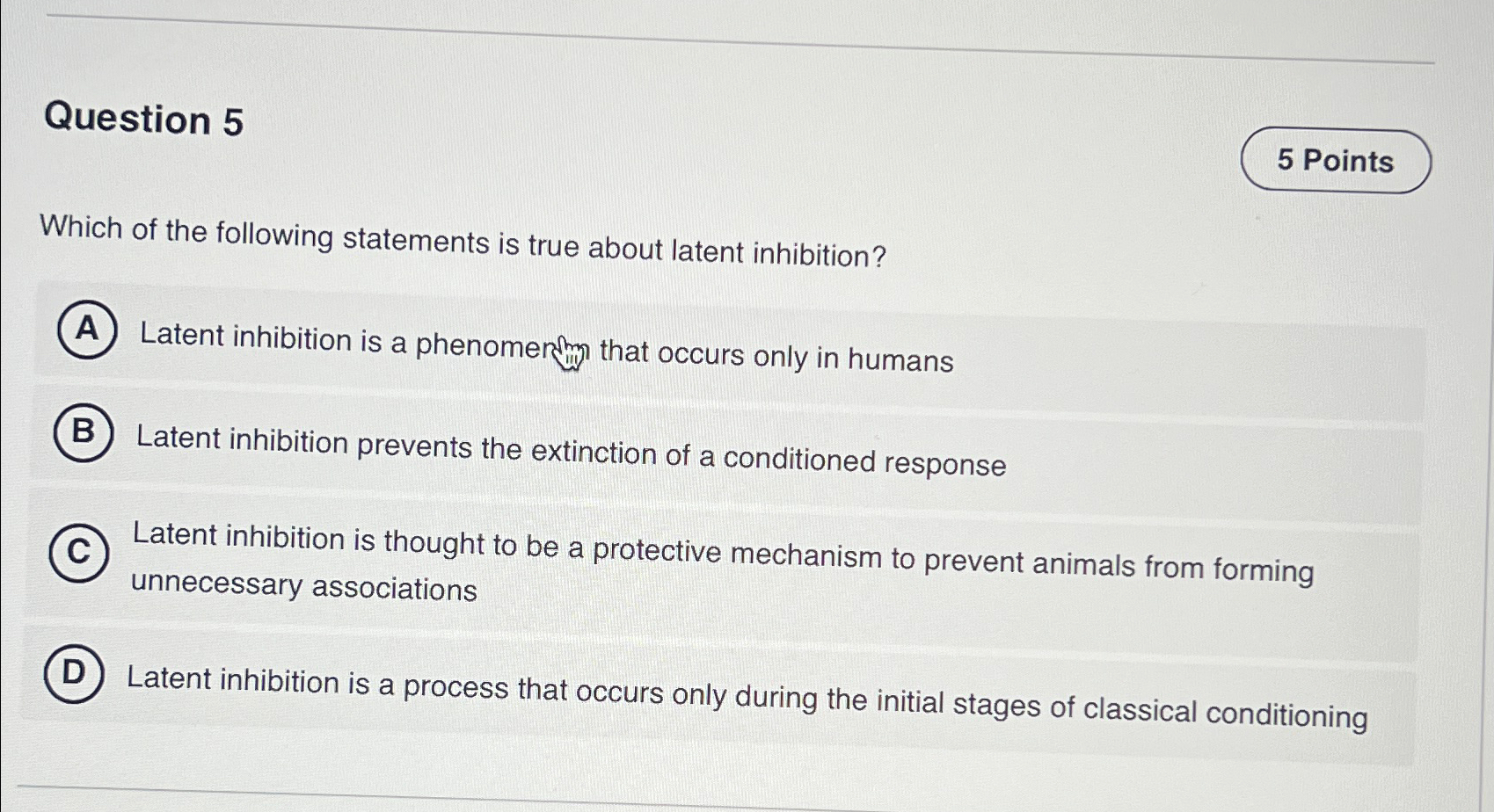 Solved Question 5Which of the following statements is true | Chegg.com