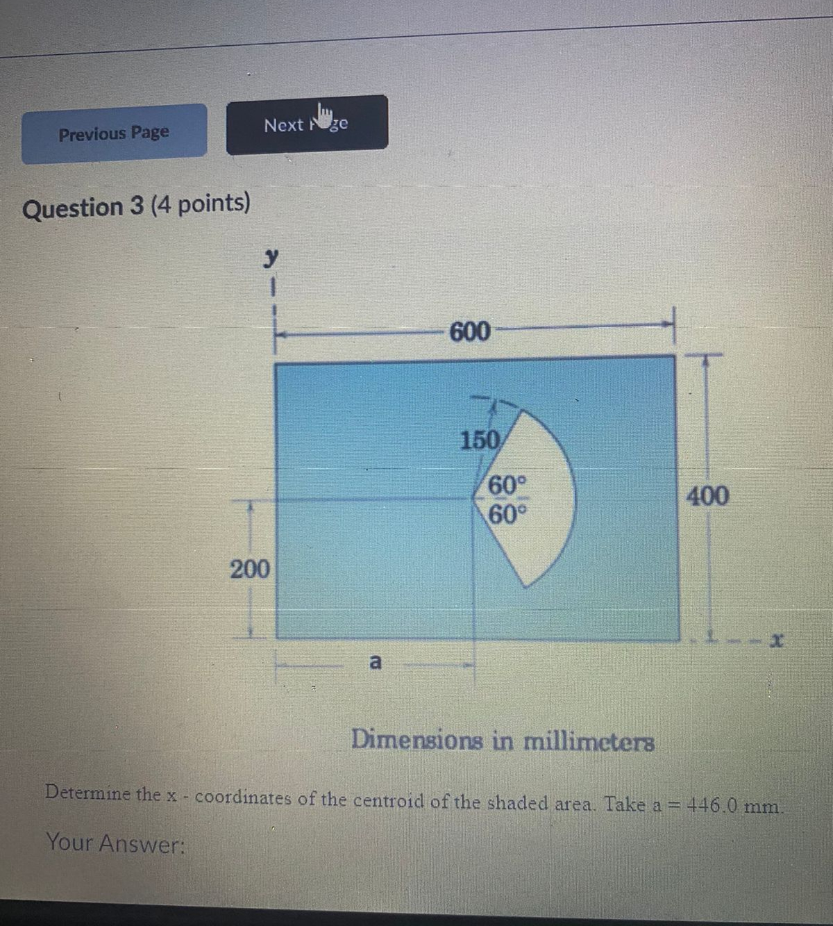 Solved Question 3 (4 ﻿points)y Dimensions in | Chegg.com