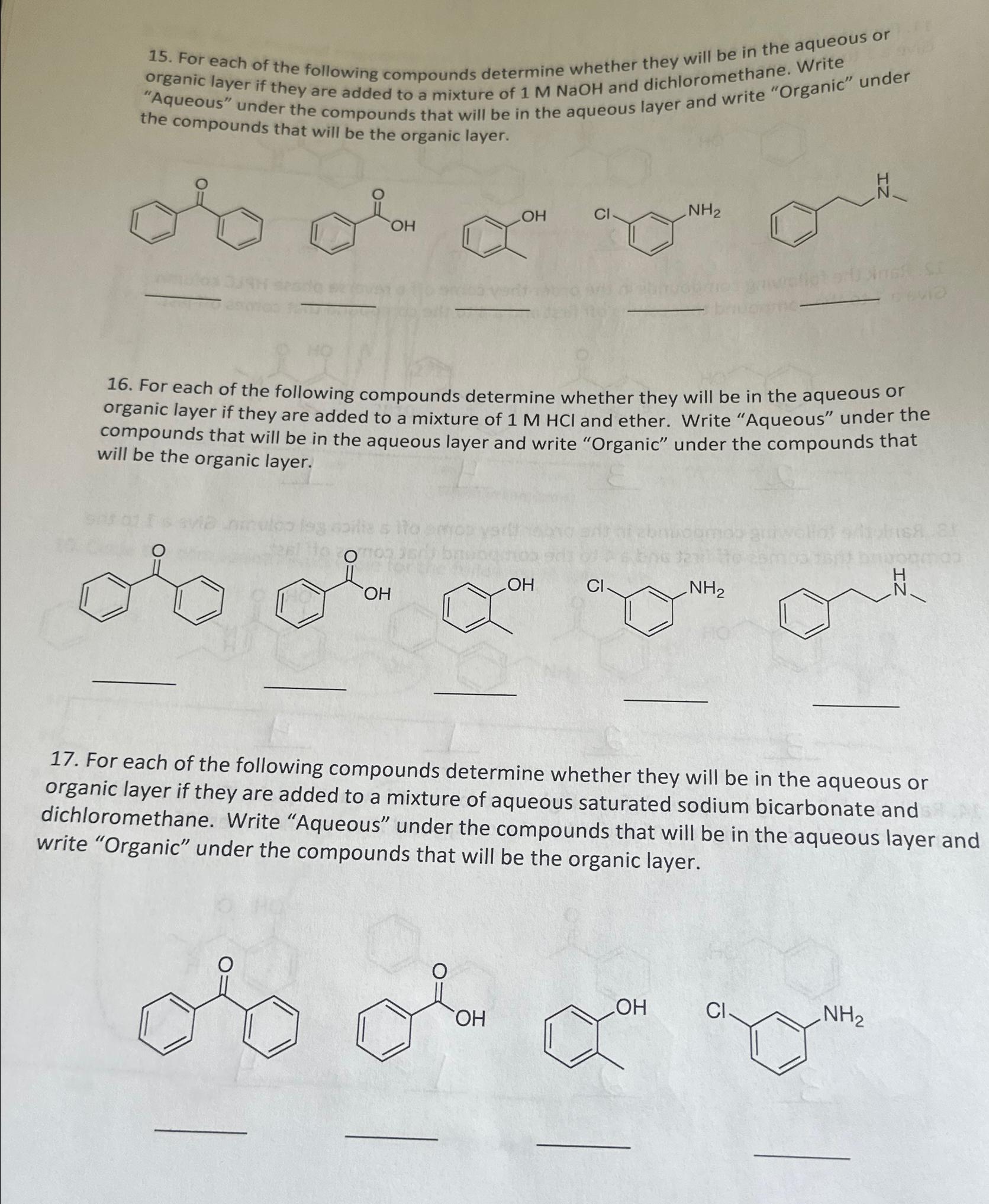Solved For each of the following compounds determine whether | Chegg.com